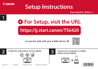 Canon PIXMA TS6420a | TS6420 series Setup Instructions - Page 1