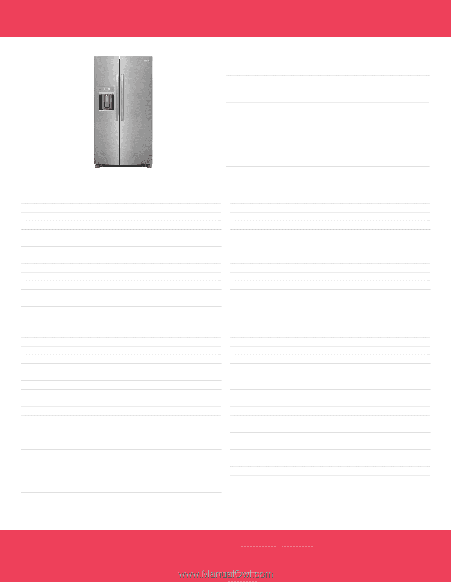 Frigidaire GRSC2352AF | Product Specifications Sheet