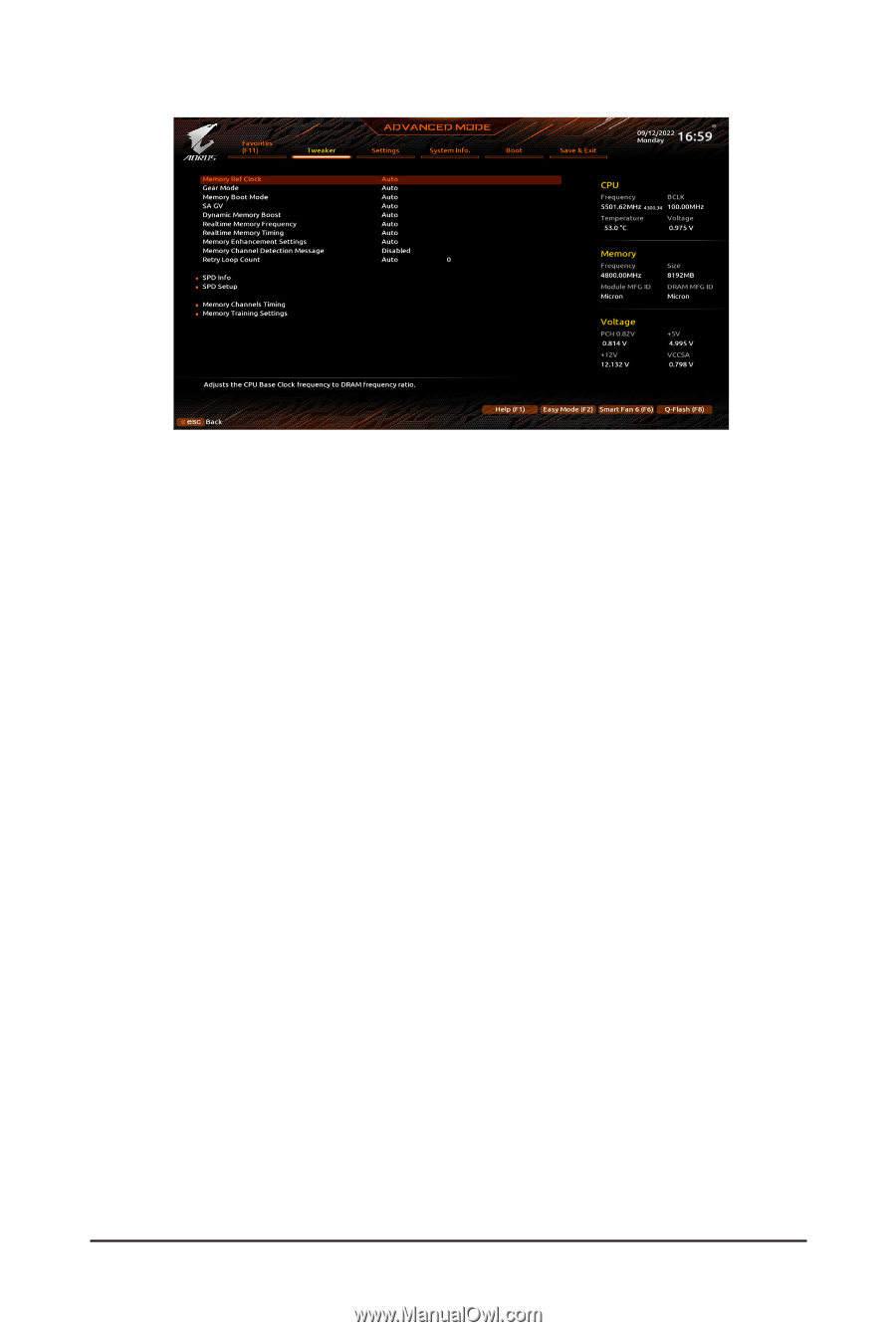 Realtime Memory Frequency, Memory Enhancement Settings | Gigabyte Z790 ...
