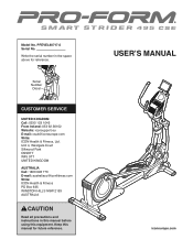ProForm Smart Strider 495 Cse Manual